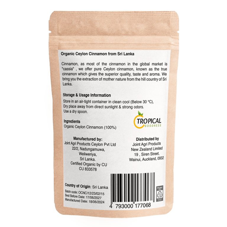 Organic Ceylon Cinnamon Powder NZ | Tropical Goodness